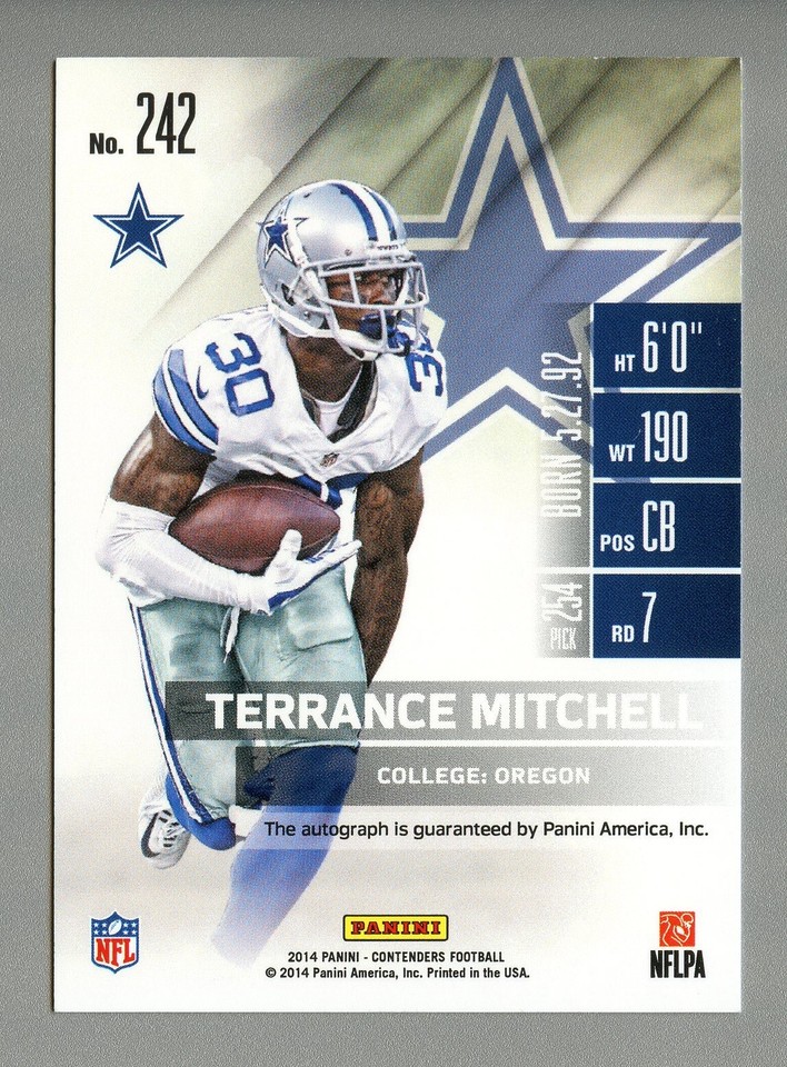 TERRANCE MITCHELL - 2014 CONTENDERS ROOKIE TICKET RC AUTO CARD# 242 | eBay