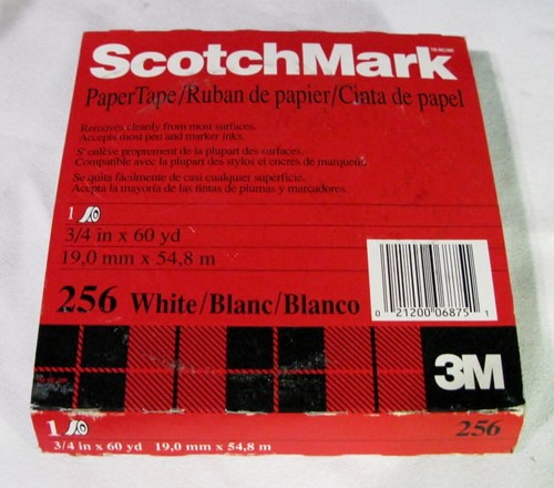 3M ScotchMark Paper Tape, Write-on, White, 3/4" X 60yds - New (unused ...