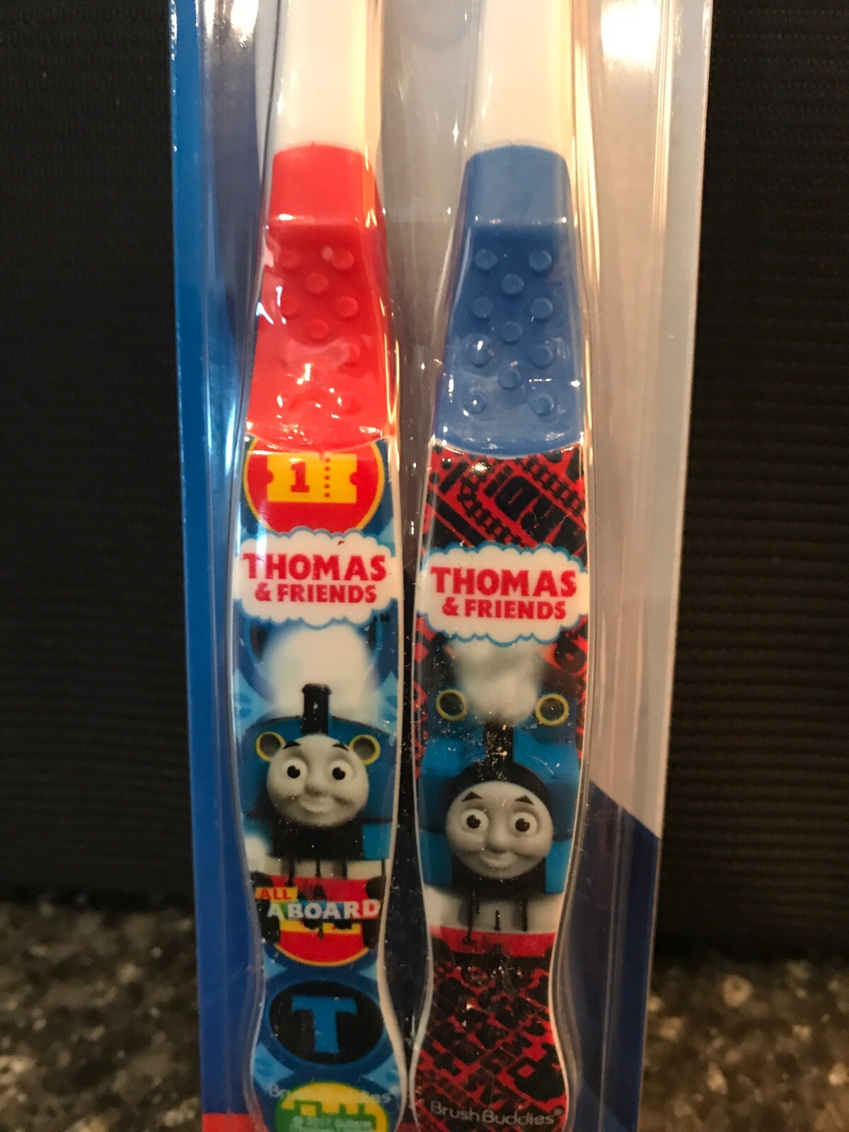 THOMAS THE TRAIN 2pk BRUSH BUDDIES TOOTHBRUSHES RED & BLUE New/Sealed ...