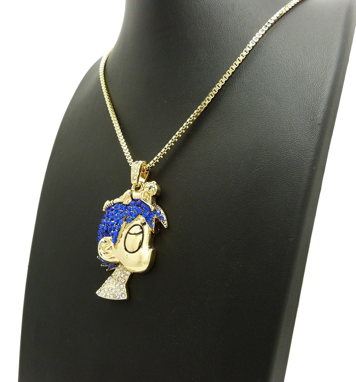 ICED LIL UZI VERT CARTOON Bling PENDANT W/ 24" Various Chain Hip Hop ...
