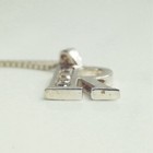 Sterling Silver CZ Letter R Pendant/24.25" Box Chain 1mm | eBay