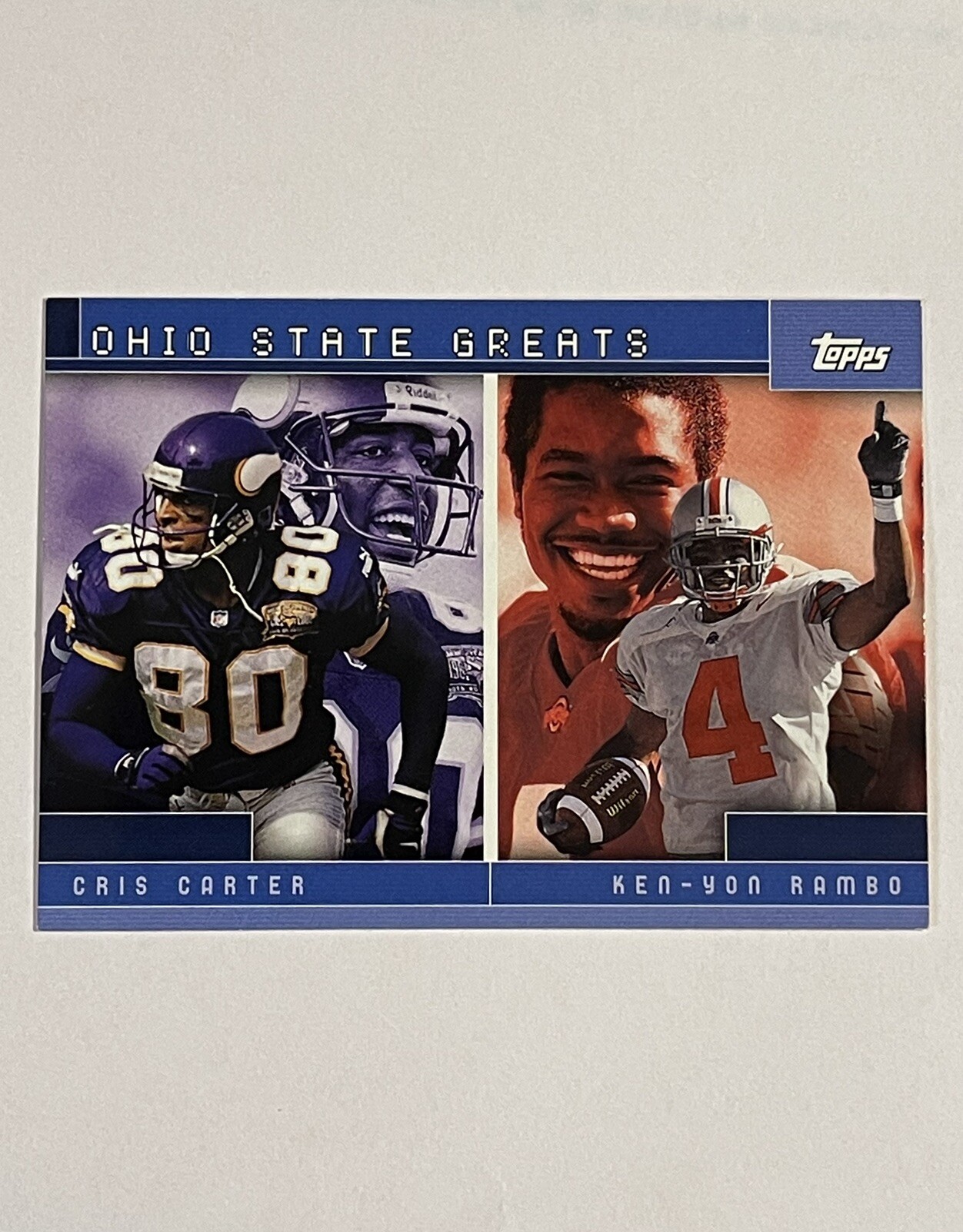 2001 Topps Ohio State Greats Cris Carter / Ken-Yon Rambo #TC5 Buckeyes ...