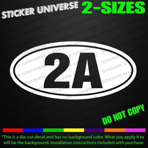 2A 2nd Amendment Oval Car Window Decal Bumper Sticker Gun Rights Bear ...