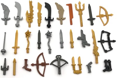 Lego New Minifigure Weapons Swords Crossbow Guns Castle Knight Pieces ...