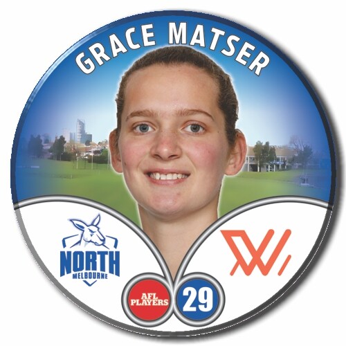 2023 AFLW S7 Nth Melbourne Player Badge - MATSER, Grace | eBay Australia