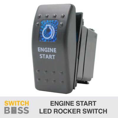 Rocker Switch ENGINE START - Blue - LED 4x4 Boat Caravan Marine 12v Car ...