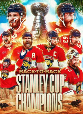 FLORIDA PANTHERS BACK TO BACK STANLEY CUP CHAMPIONS FRIDGE MAGNET 5" X ...