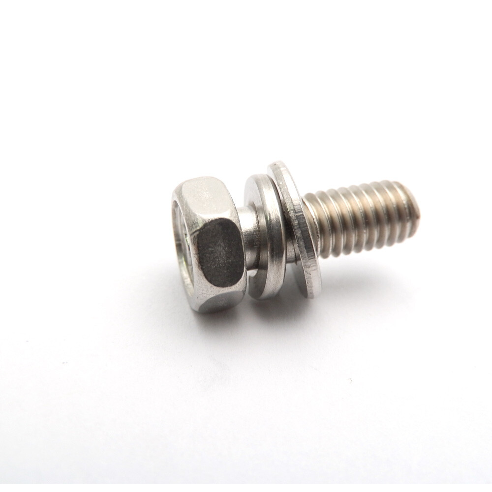 M6 Cross Recessed Hex Bolt Indentation Lock Washer Plain Assemblies ...