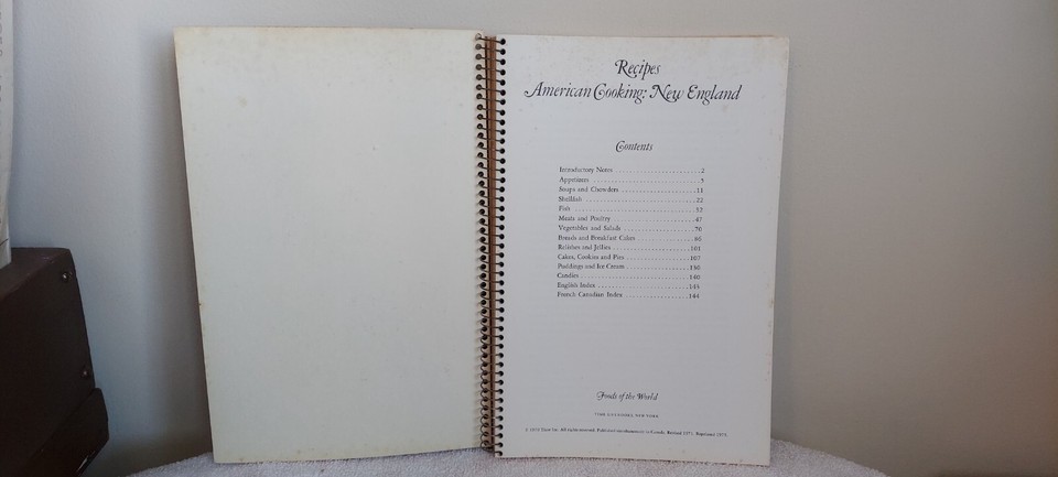 TIME-LIFE FOODS OF THE WORLD RECIPES: AMERICAN COOKING: NEW ENGLAND ...