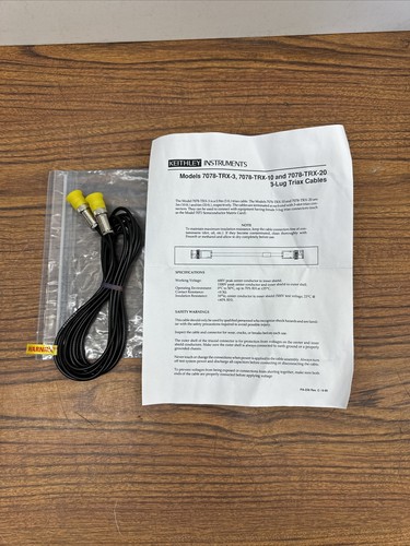 Keithley 7078-TRX-10 10ft (3m) 3 Slot Triaxial Cable | eBay