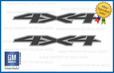 Set of 2 - 4x4 Decals Stickers Parts Chevy Silverado gray side GM ...