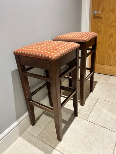 Pub Bar Stools. Fabrics tops. Good condition. | eBay UK