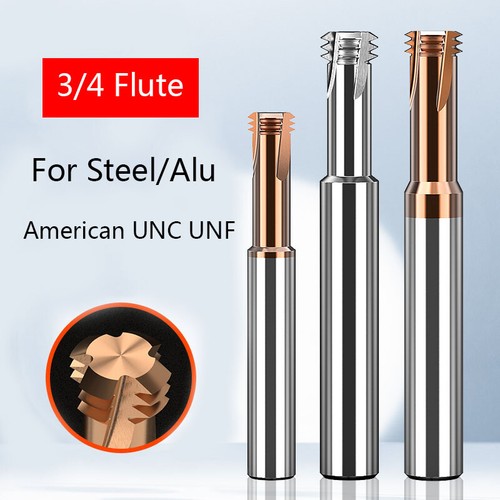 Carbide 3/4 Flute Endmill TiCN Coated CNC Thread Milling Cutter 5/16 1/ ...