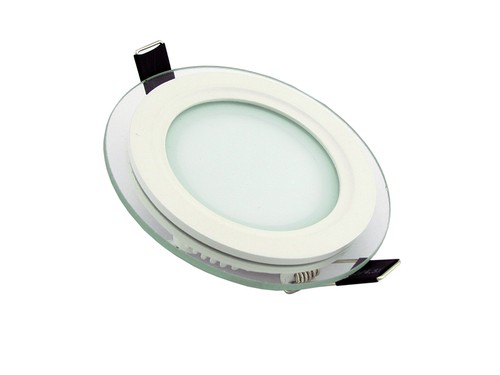 6w Round LED Ceiling Glass Panel Light Recessed Fixture Lamp Pure White ...