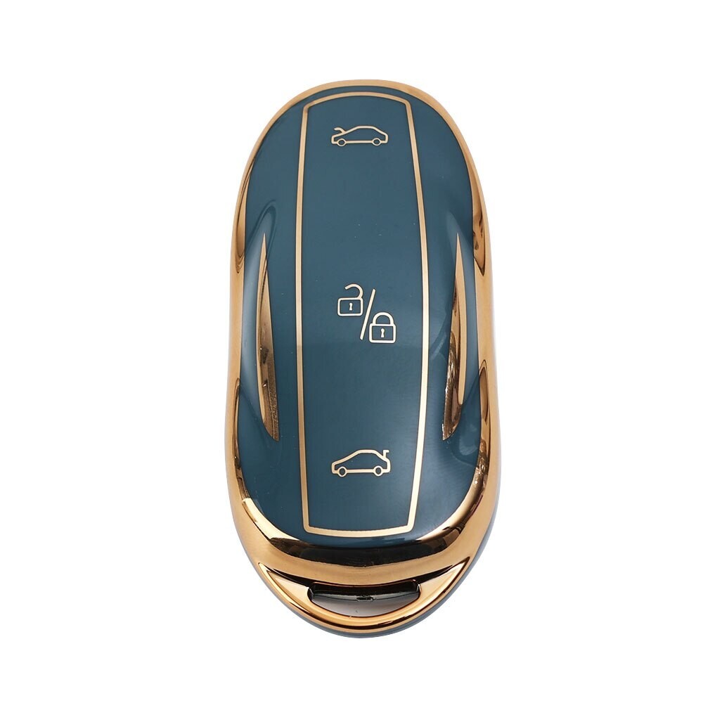 TESLA MODEL 3 CAR SMART KEY PROTECTION COVER GREY COLOR GOLD EDGE | eBay