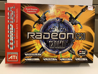 Comp USA CIB Big Box ATI Radeon 9250 128mb VGA PCI Graphics RARE ...