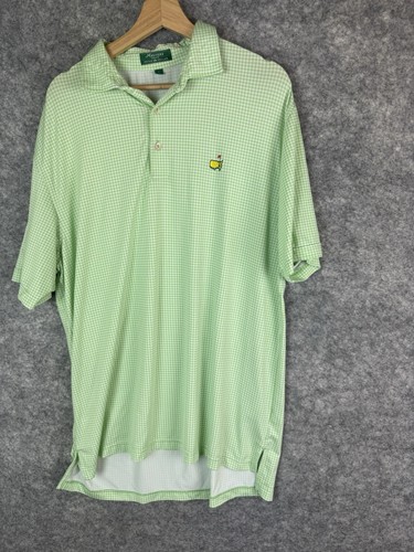 Peter Millar Masters Golf Polo Mens Large Checkered Preformance ...