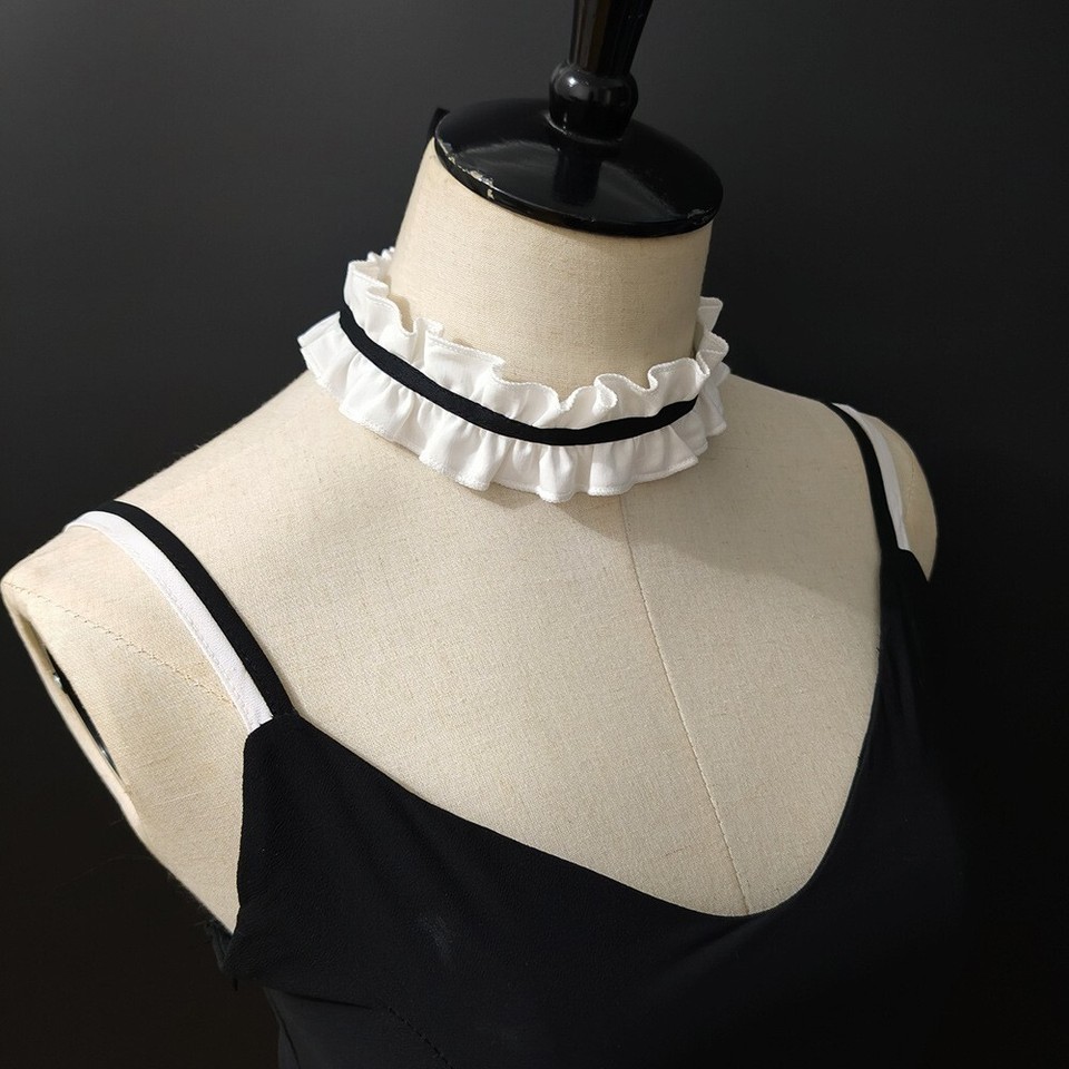 Halloween Ruff Collar Multi-layer Neck Ruff Victorian Edwardian Ruffle ...