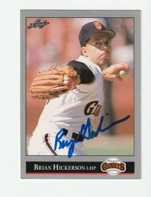 Bryan Hickerson Signed 1992 Leaf Series 2 Card #280 Auto Giants ...