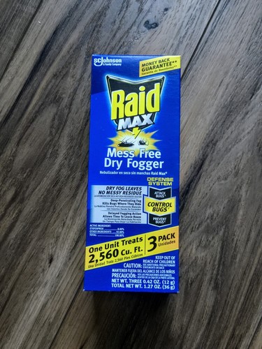 Raid Max Indoor Mess Free Dry 3-Pk Bug Killing Fogger Insect Killer 0. ...