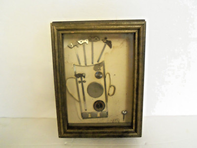 Antique Shadow Box Metal Facial Design Tramp Art Collage 6"x 8 ...