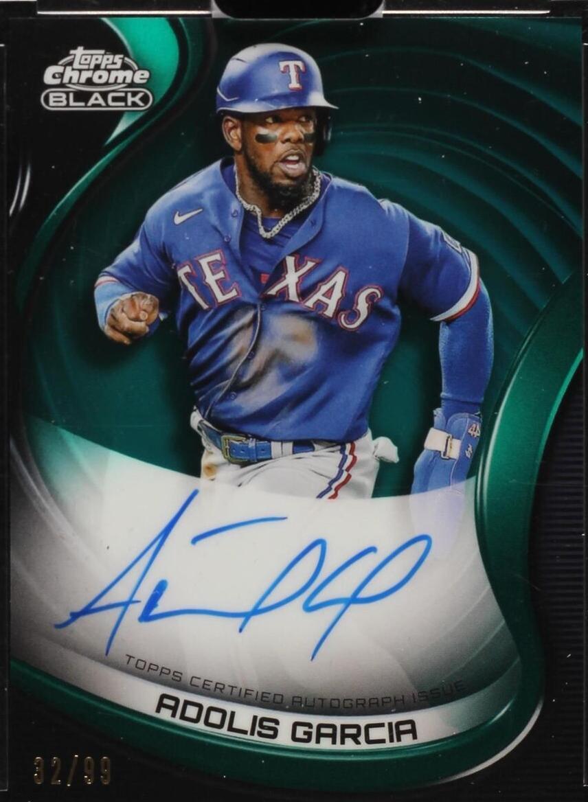 2022 Topps Chrome Black - Autographs Adolis Garcia #CBA-AG Green ...