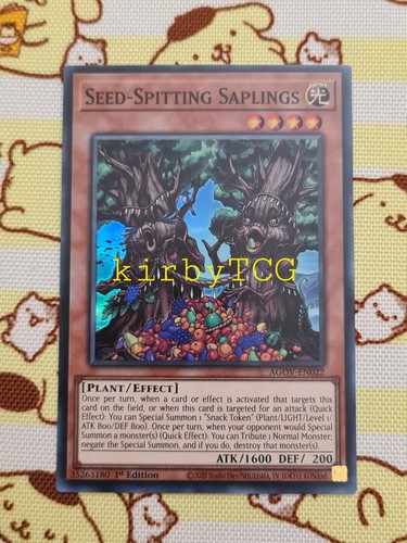 SEED-SPITTING SAPLINGS - AGOV-EN022 - SUPER RARE 1ST EDITION NM Yugioh ...