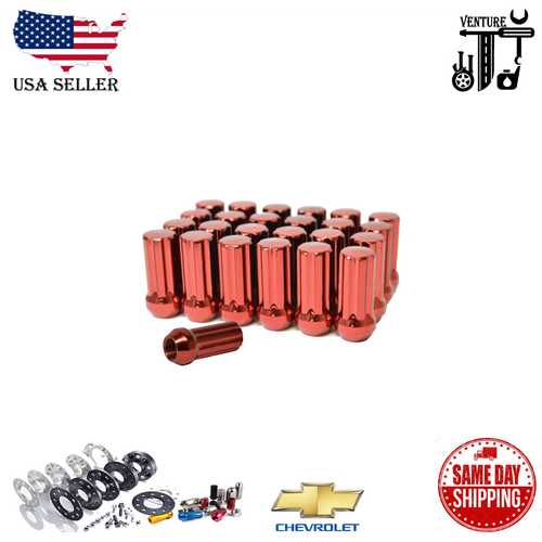 20PCS 7-SPLINE 14X1.5 RED TUNER 2" LUG NUT +KEY [FITS: FORD] | eBay