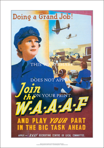 Women's Auxiliary Aust Air Force A1 Art Print – WAAAF Recruit– 84 x 59 ...