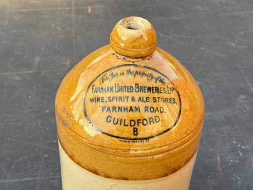 Flagon Lot Old Vintage Antique Printed Ginger Beer Bottle Guildford ...