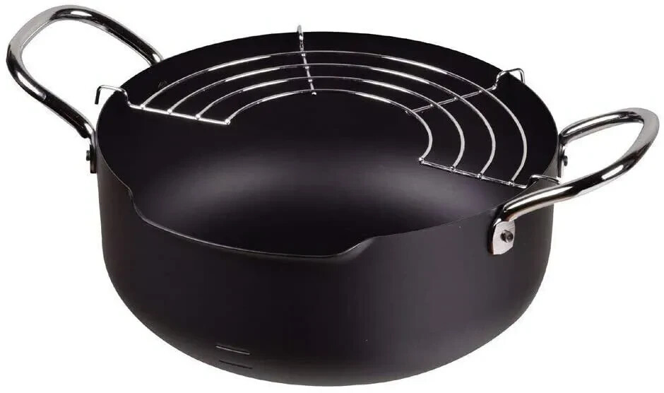 Japanese Easy Non Stick Coating Tempura Fryer Deep Fry Pan easy pour ...
