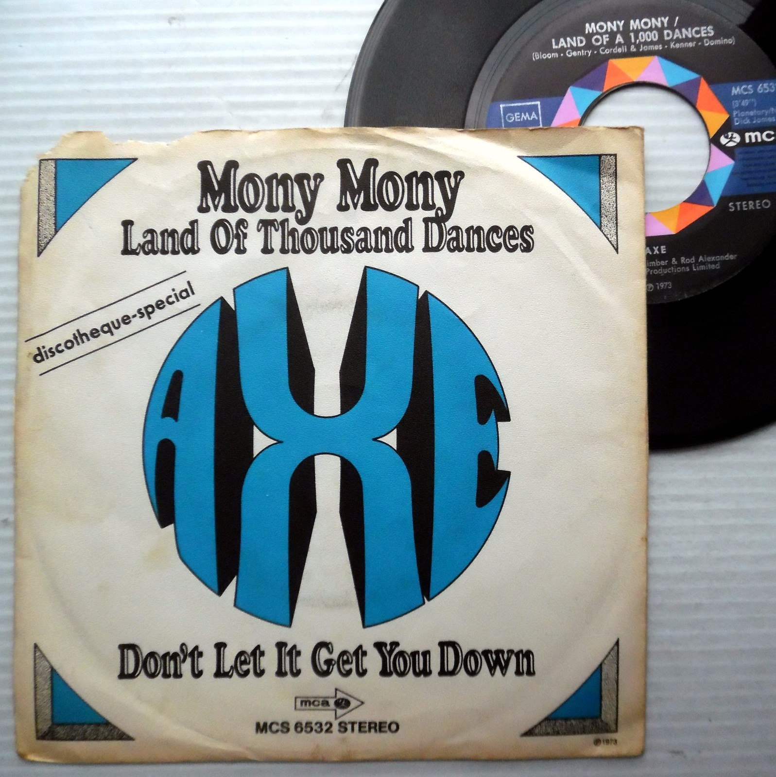 AXE German HARD ROCK band 45 MONY MONY LAND OF THOUSAND DANCES MCA ps ...