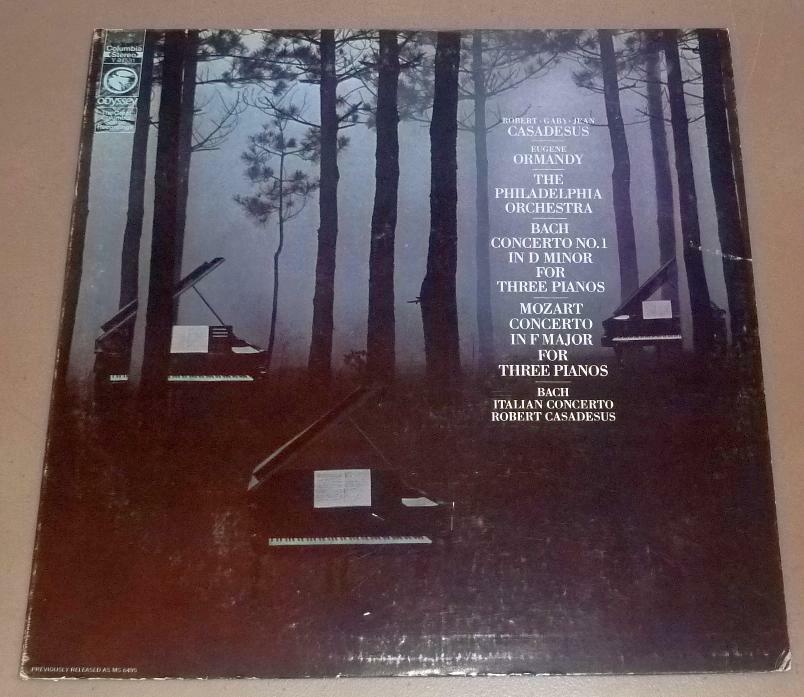Robert GABY, Jean CASADESUS & Eugene Ormandy LP - Bach & Mozart Three Pianos | eBay