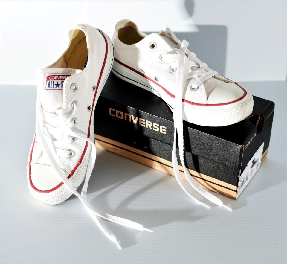 Converse All Star Unisex Chuck Taylor Sneakers Low White M7652 Lace Up ...