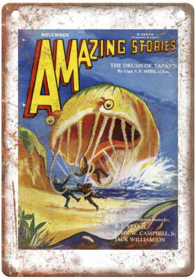 1930 Pulp Cover Amazing Stories v05 n08 Retro Look Reproduction Metal ...