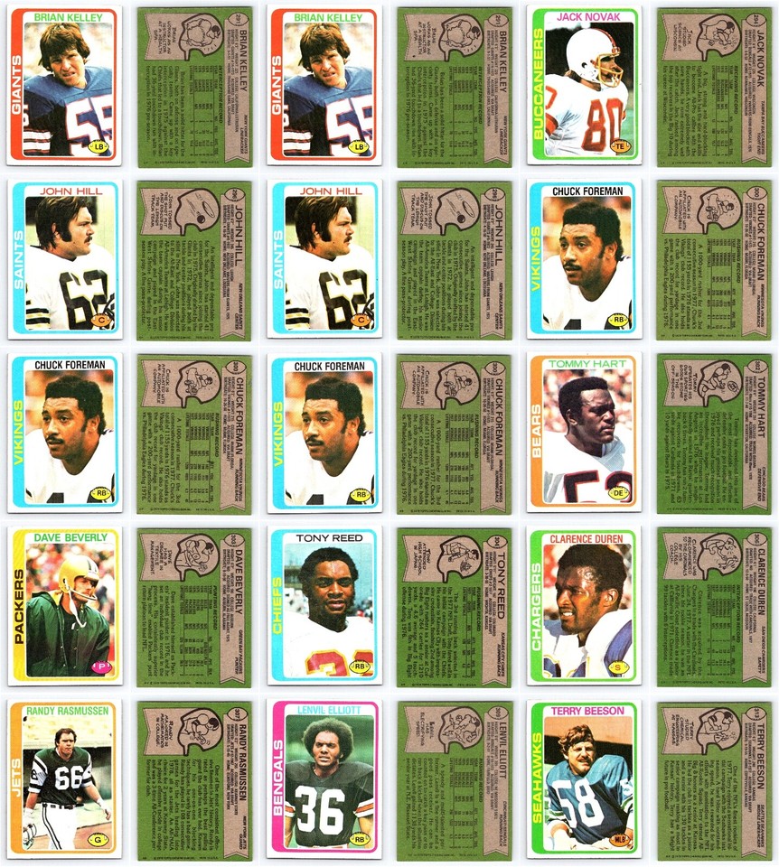 1970's Vintage Football Card Lot Topps VG/EX 363 Cards - See ...