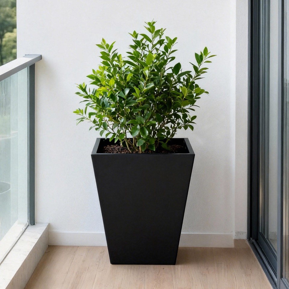 Heavy Duty Planter Box for Outdoor Plants Tall Metal Planter Box Black ...