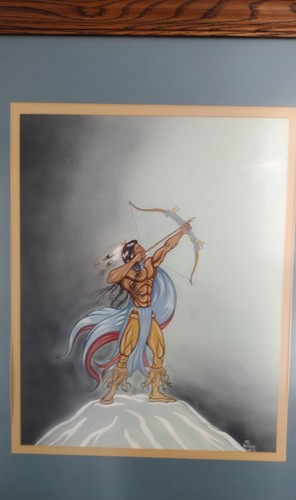 Joe Rector Original Watercolor "STAR SHOOTING" 1985 Native American Art ...