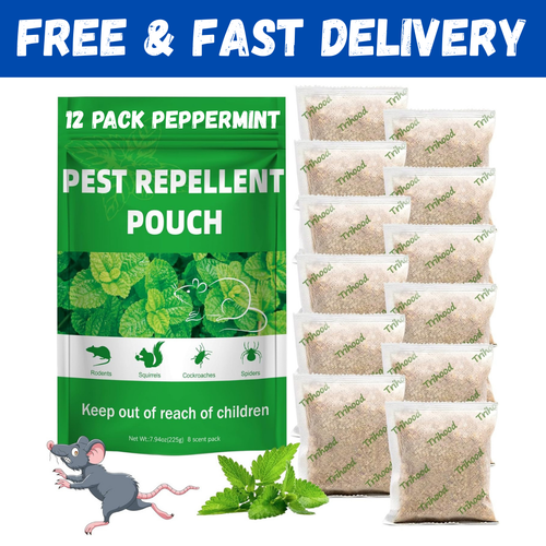 12 Pack Vamoose Natural Rodent Pest Control Repellent Pouch Peppermint ...