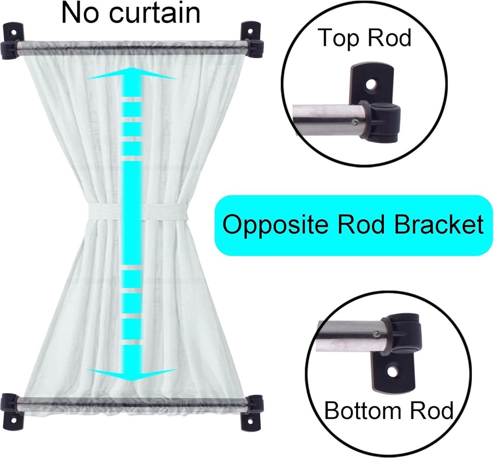 YYST Type A 8" to 15" Swivel End Window Curtain Sash Rod for Top ...