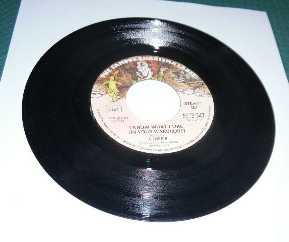 7" GENESIS I KNOW WHAT I LIKE / TWILIGHT ALEHOUSE RARE ITALY 1974 PETER ...