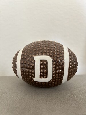 Ashland Fall Ceramic Monogran Football "D" Fall Tabletop Decor Football ...