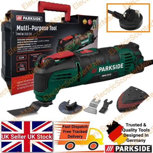 Parkside 310W Multi-Purpose Tool + Accessories Sawing Cutting Scraping ...