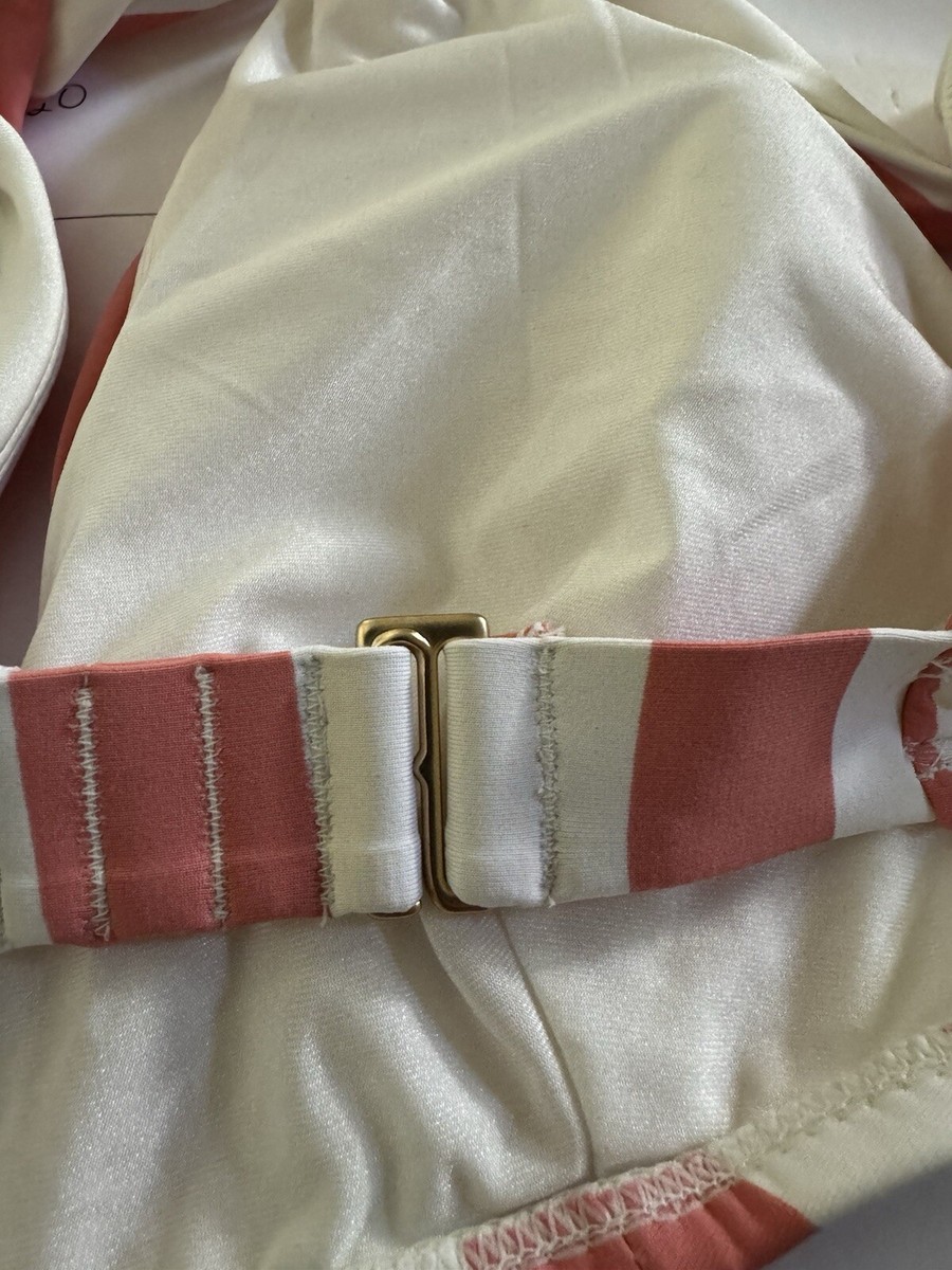 NWT Sunn Lab D/DD Swim Striped Bikini Tank Top Dark Peach NWT Sunn Lab D/DD Swim Striped Bikini Tank Top Dark Peach