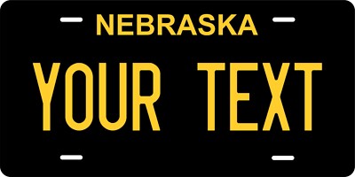 Nebraska Black Yellow Custom Personalized License plates Auto Bike ...