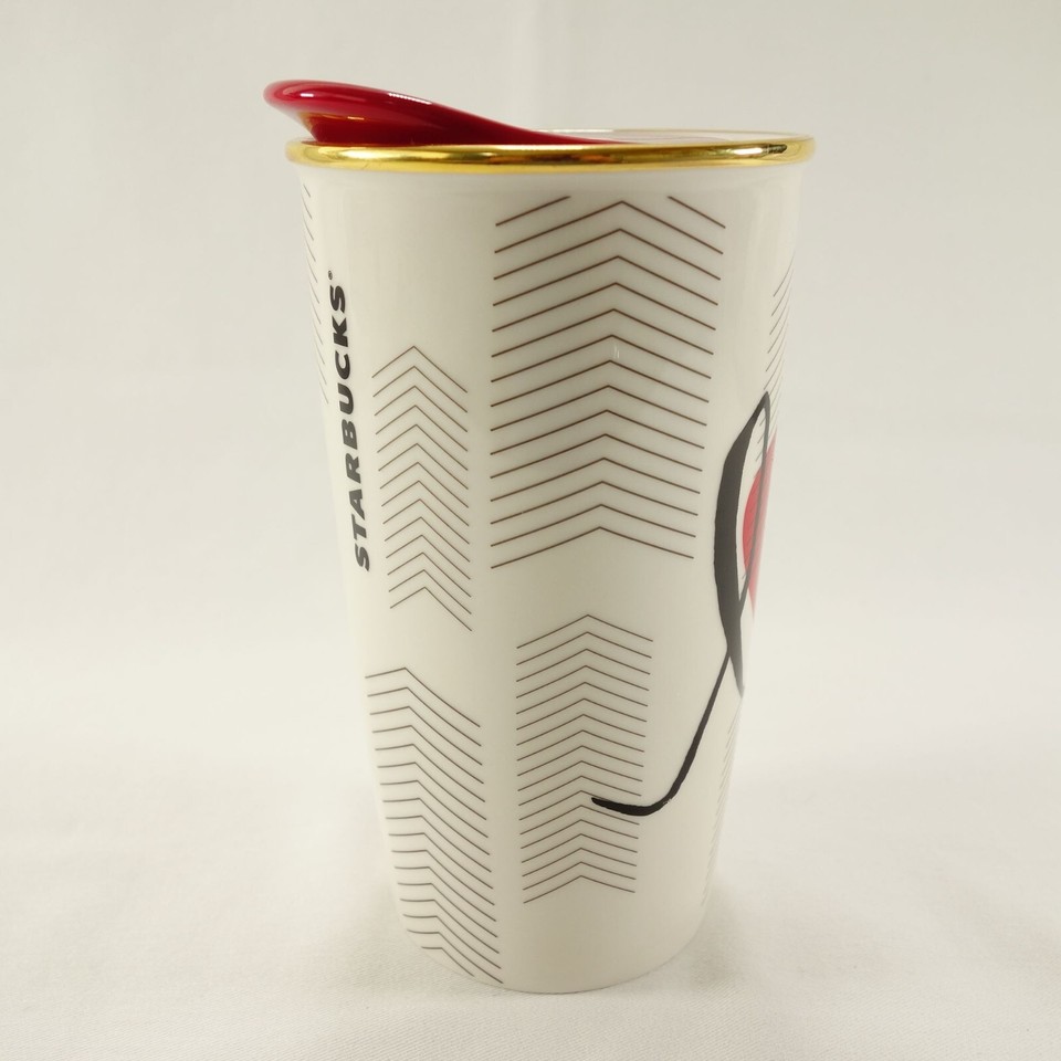 2014 Starbucks Red Heart Love Valentines Day Ceramic Coffee Mug Tumbler ...