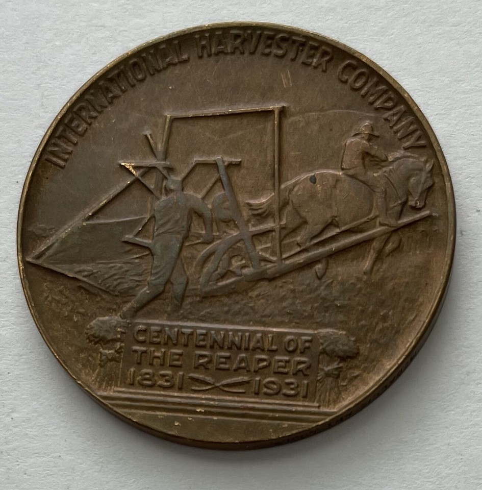 International Harvester Company Centennial Of The Reaper Bronze Medal H ...