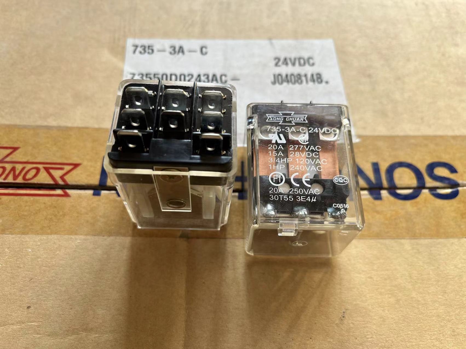 735-3A-C 12VDC or 24VDC Power Relay for Air Conditioner 20A 250VAC 11 ...