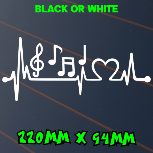 Music Lifeline Sticker Car Decal Window Notes Heartbeat Musical ...