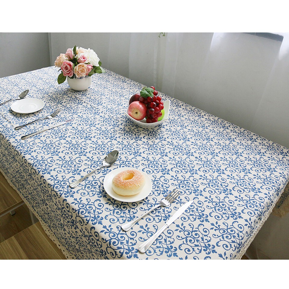 Table Cloth Square Rectangle Tablecloth Lace Edge Dining Cover Deco ...